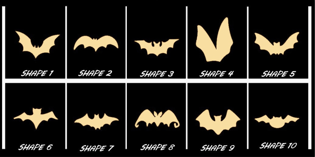Smooth Laser Cut Bat Shape Set 4 - Unfinished Cutout - Many Sizes ...