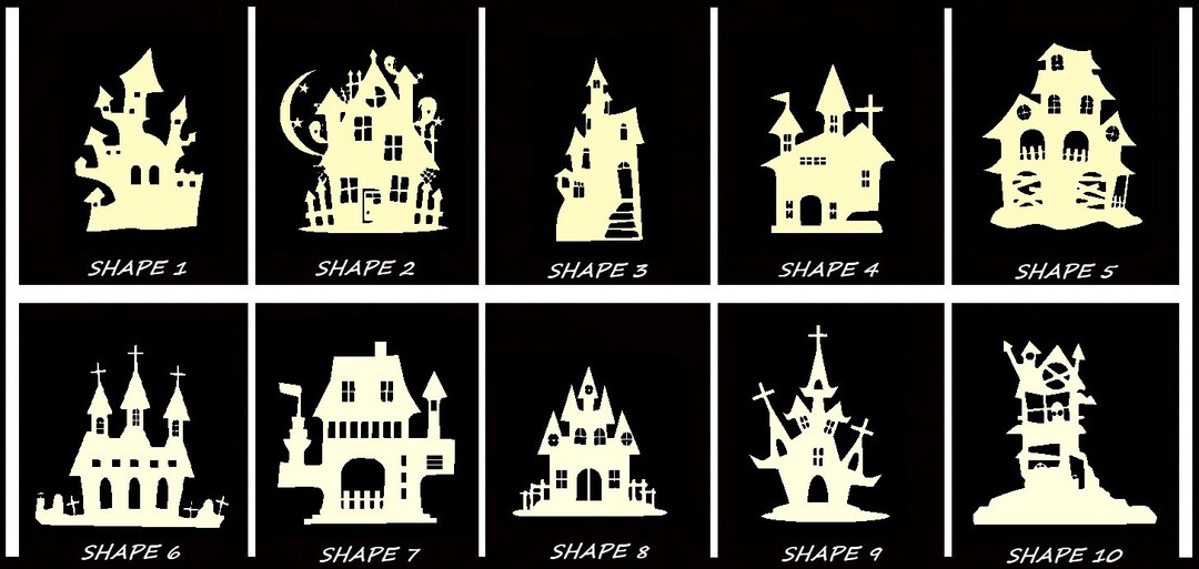 Smooth Laser Cut Haunted House Shape Set 2 - Unfinished Cutout - Many ...