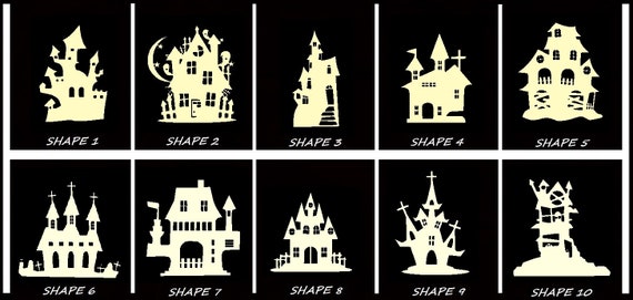 Smooth Laser Cut Haunted House Shape Set 2 Unfinished Cutout - Etsy
