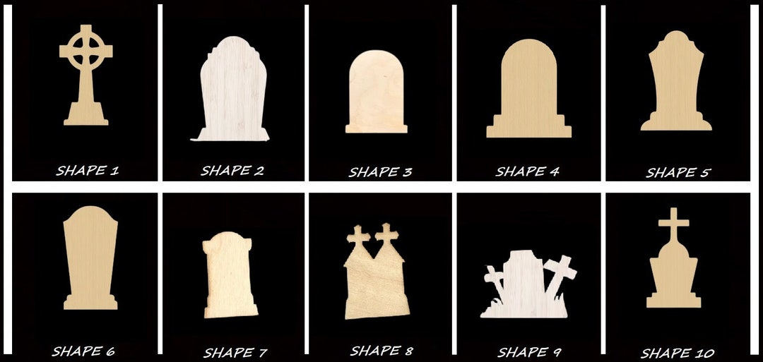 Smooth Laser Cut Tombstone Shape Set 1 - Unfinished Cutout - Many Sizes ...
