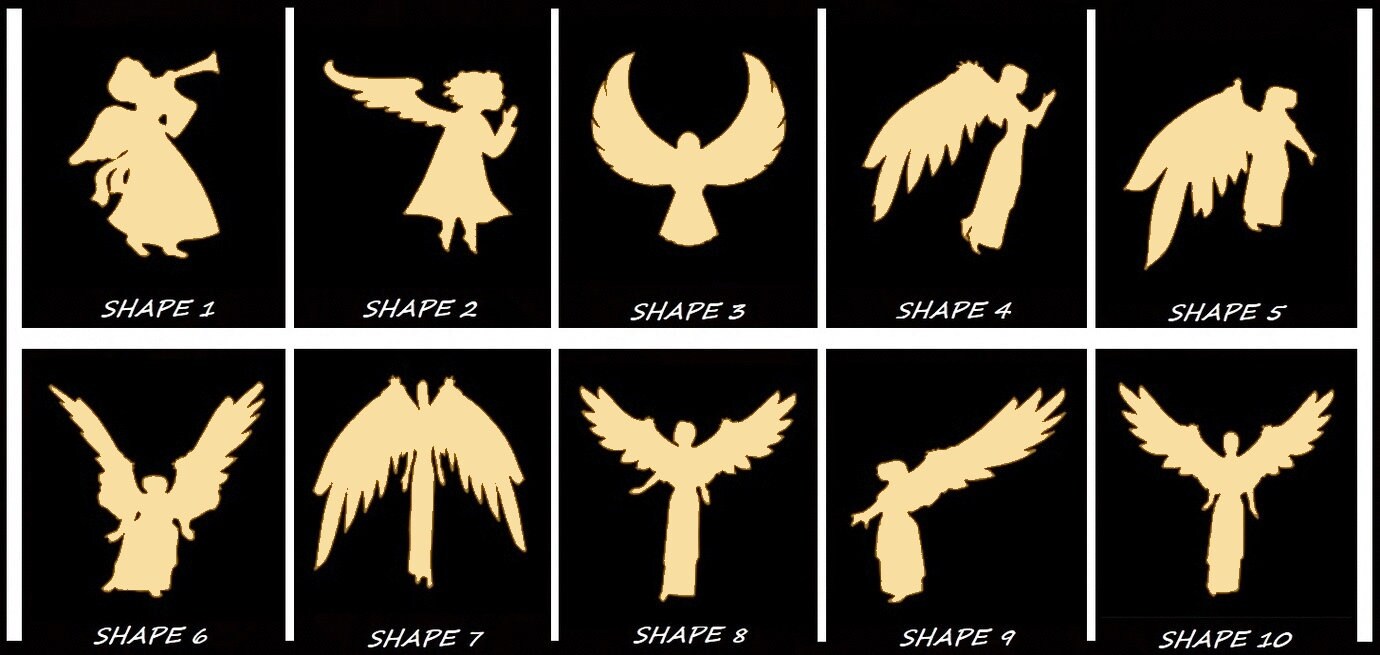 Smooth Laser Cut Angel Shape Set 1 - Unfinished Cutout - Many Sizes ...
