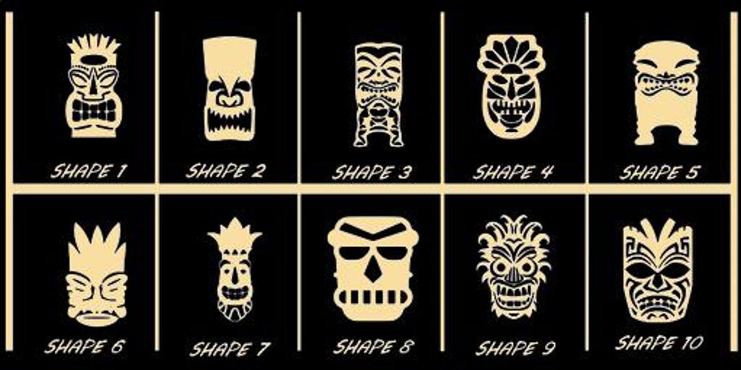 Smooth Laser Cut Tiki Mask Shape Set 1 - Unfinished Cutout - Many Sizes ...
