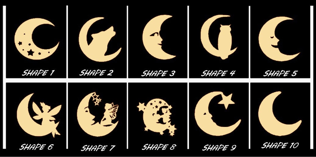 Smooth Laser Cut Moon Shape Set 1 - Unfinished Cutout - Many Sizes ...