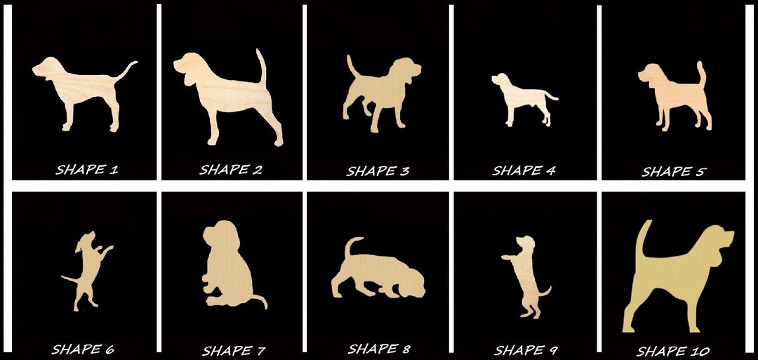 Smooth Laser Cut Beagle Shape Set 1 - Unfinished Cutout - Many Sizes ...