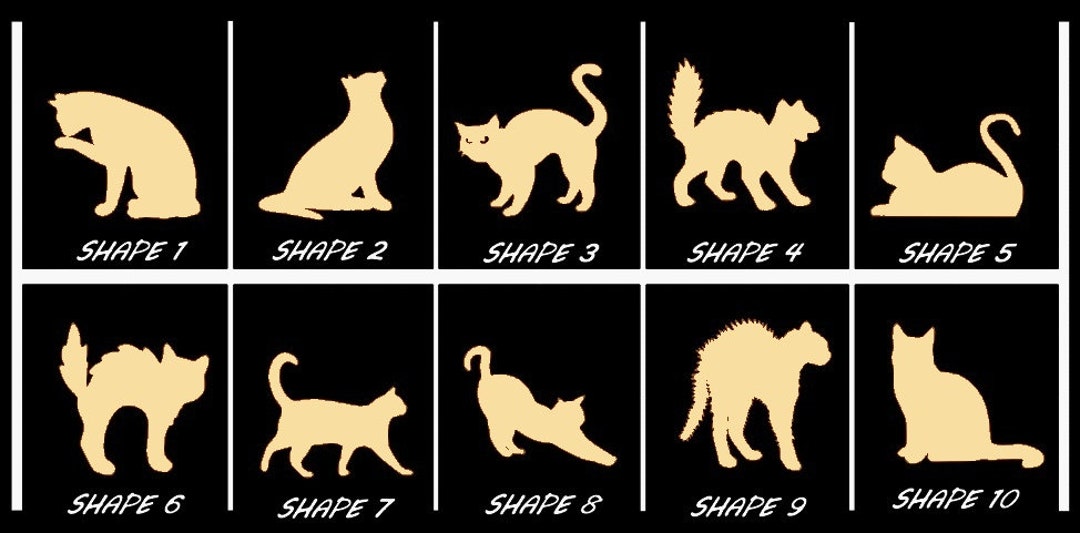 Smooth Laser Cut Cat Shape Set 1 - Unfinished Cutout - Many Sizes ...