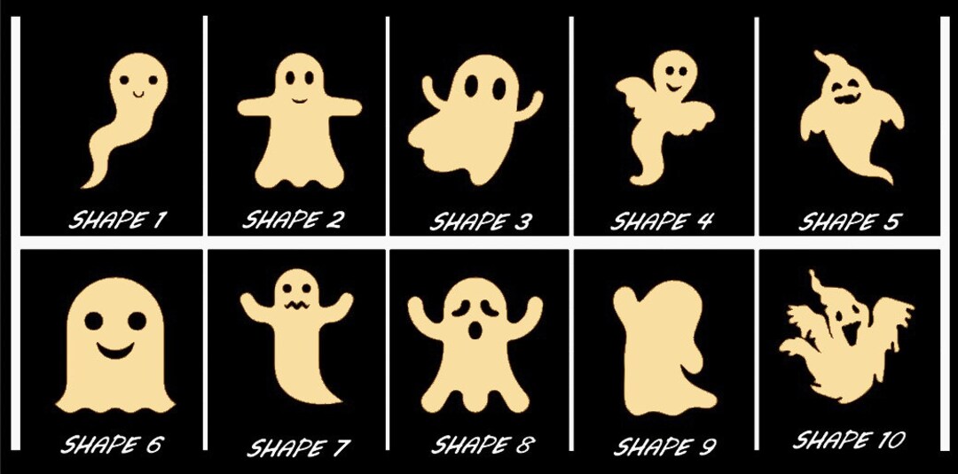 Smooth Laser Cut Ghost Shape Set 8 - Unfinished Cutout - Many Sizes ...