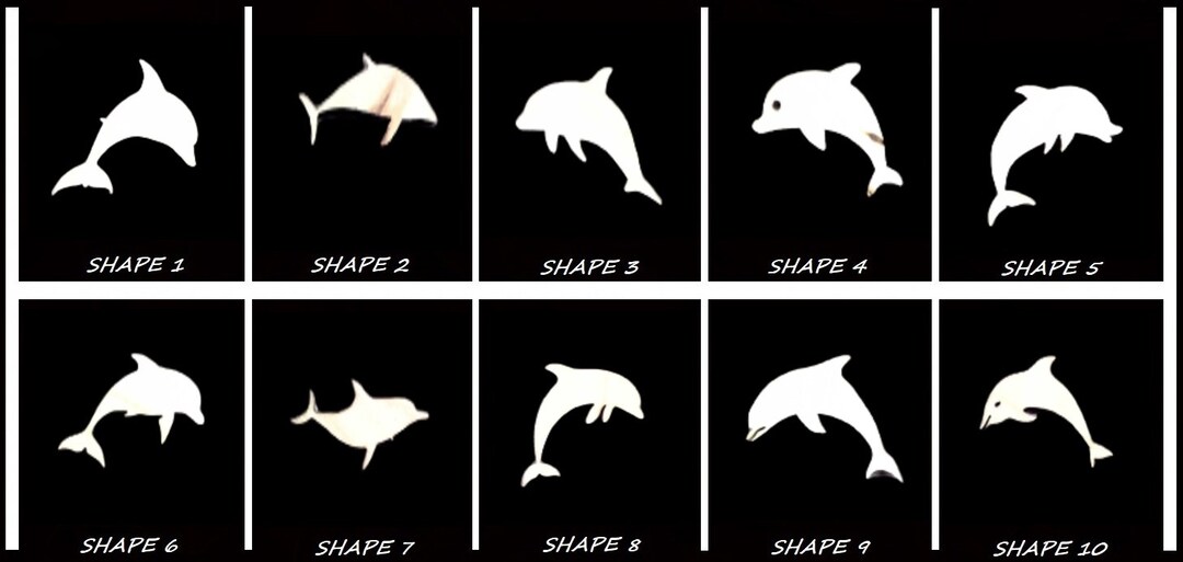 Smooth Laser Cut Dolphins Shape Unfinished Cutout Multiple Sizes ...