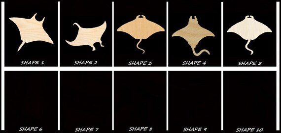 Smooth Laser Cut Stingray Shape Unfinished Cutout Multiple - Etsy