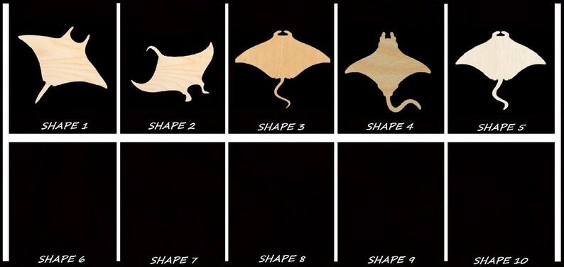 Smooth Laser Cut Stingray Shape Unfinished Cutout Multiple - Etsy
