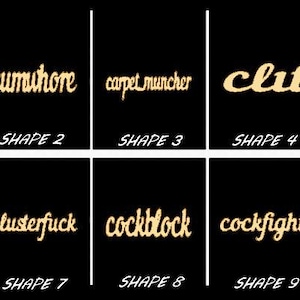 Smooth Laser Cut Curse Word Shape Set 3 - Unfinished Cutout - Many ...