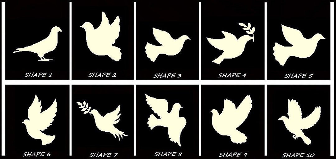 Smooth Laser Cut Dove Shape Unfinished Cutout Multiple Sizes, Styles ...