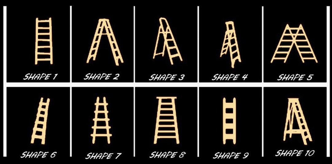 Smooth Laser Cut Ladder Shape Unfinished Cutout Multiple Sizes, Styles ...