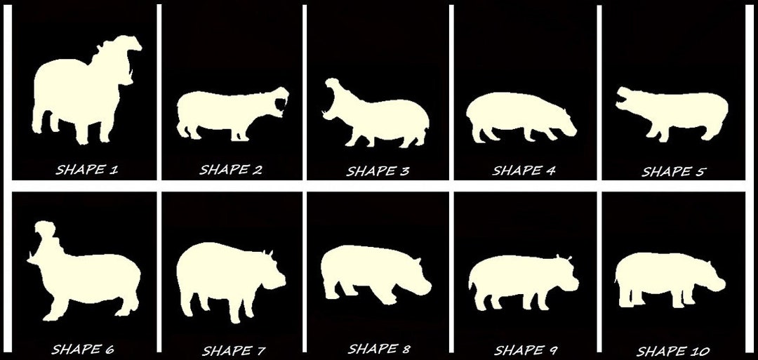 Smooth Laser Cut Hippo Shape Set 1 - Unfinished Cutout - Many Sizes ...