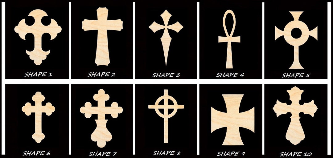 Smooth Laser Cut Crucifix Cross Shape Set 1 - Unfinished Cutout - Many ...