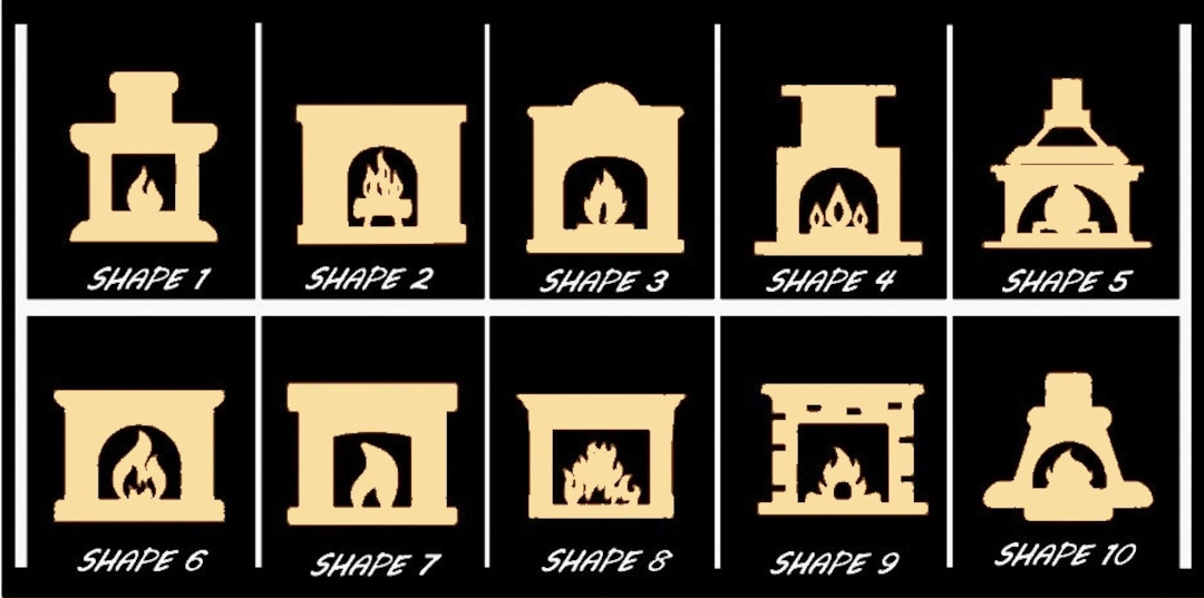 Smooth Laser Cut Fireplace Shape Unfinished Cutout Multiple Sizes ...