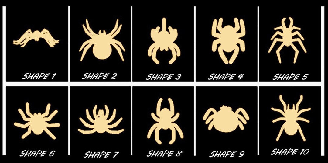 Smooth Laser Cut Spider Shape Set 7 - Unfinished Cutout - Many Sizes ...
