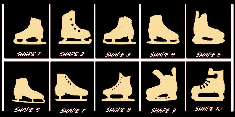 Smooth Laser Cut Ice Skate Shape Set 1 - Unfinished Cutout - Many Sizes ...