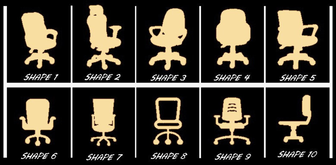 Smooth Laser Cut Office Chair Shape Set 2 - Unfinished Cutout - Many ...