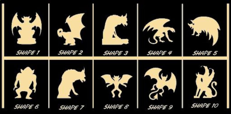 Smooth Laser Cut Gargoyle Shape Set 1 - Unfinished Cutout - Many Sizes ...