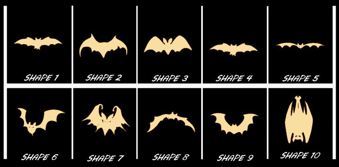 Smooth Laser Cut Bat Shape Set 5 - Unfinished Cutout - Many Sizes ...
