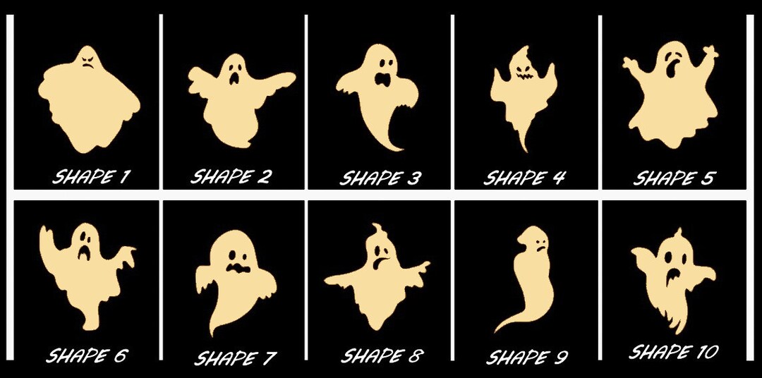 Smooth Laser Cut Ghost Shape Set 2 - Unfinished Cutout - Many Sizes ...