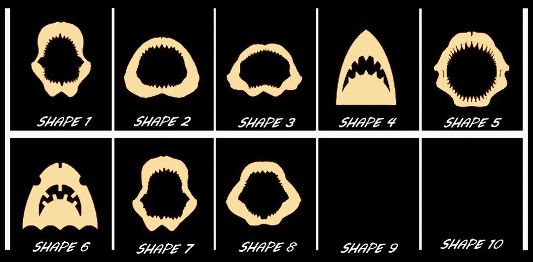 Smooth Laser Cut Shark Jaw Shape Unfinished Cutout Multiple Sizes ...