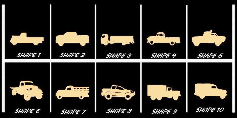 Smooth Laser Cut Truck Shape Set 1 - Unfinished Cutout - Many Sizes ...