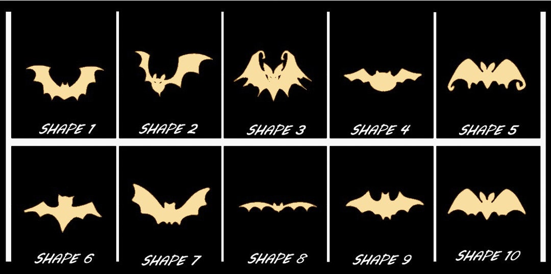 Smooth Laser Cut Bat Shape Set 8 - Unfinished Cutout - Many Sizes ...