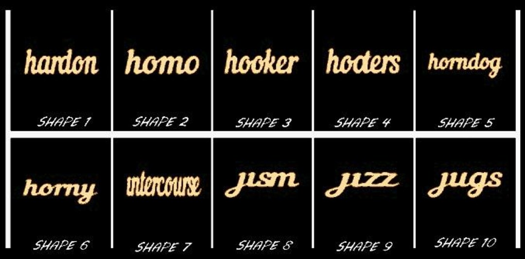 Smooth Laser Cut Curse Word Shape Set 4 - Unfinished Cutout - Many ...