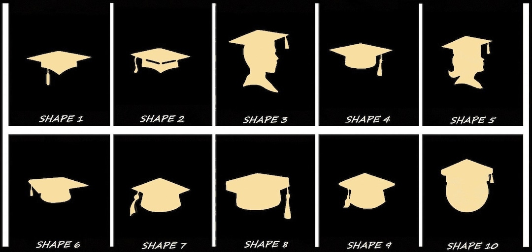 Smooth Laser Cut Mortar Board Shape Set 1 - Unfinished Cutout - Many ...