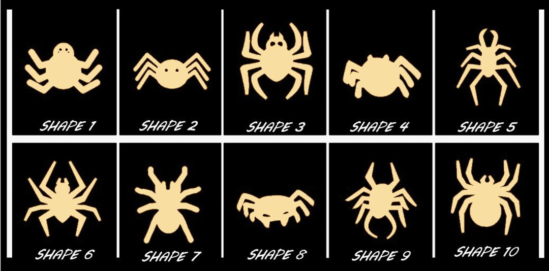 Smooth Laser Cut Spider Shape Set 3 - Unfinished Cutout - Many Sizes ...