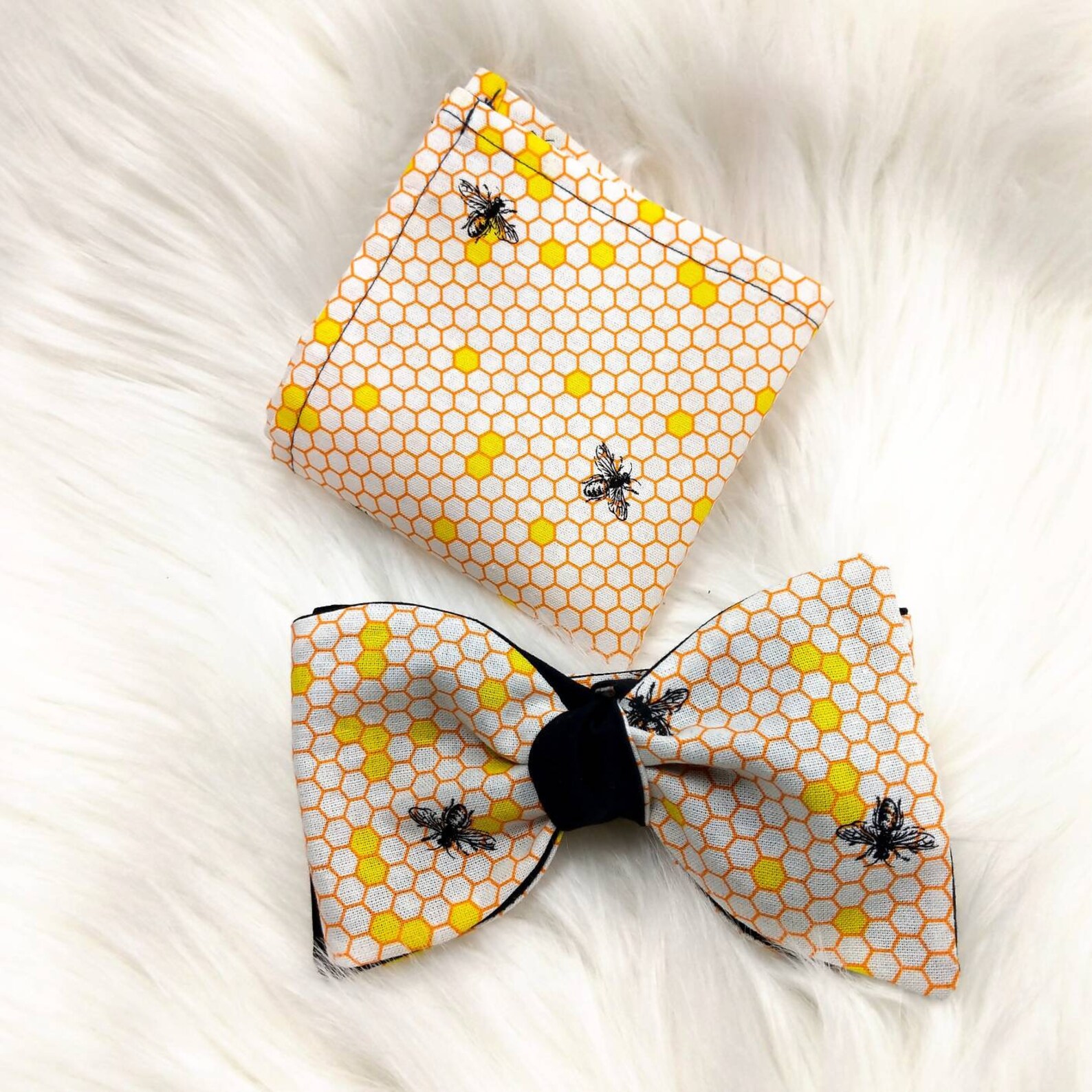 BEE Bowtie Queen Bee Bow Tie Honeycomb Bowtie Bee and | Etsy