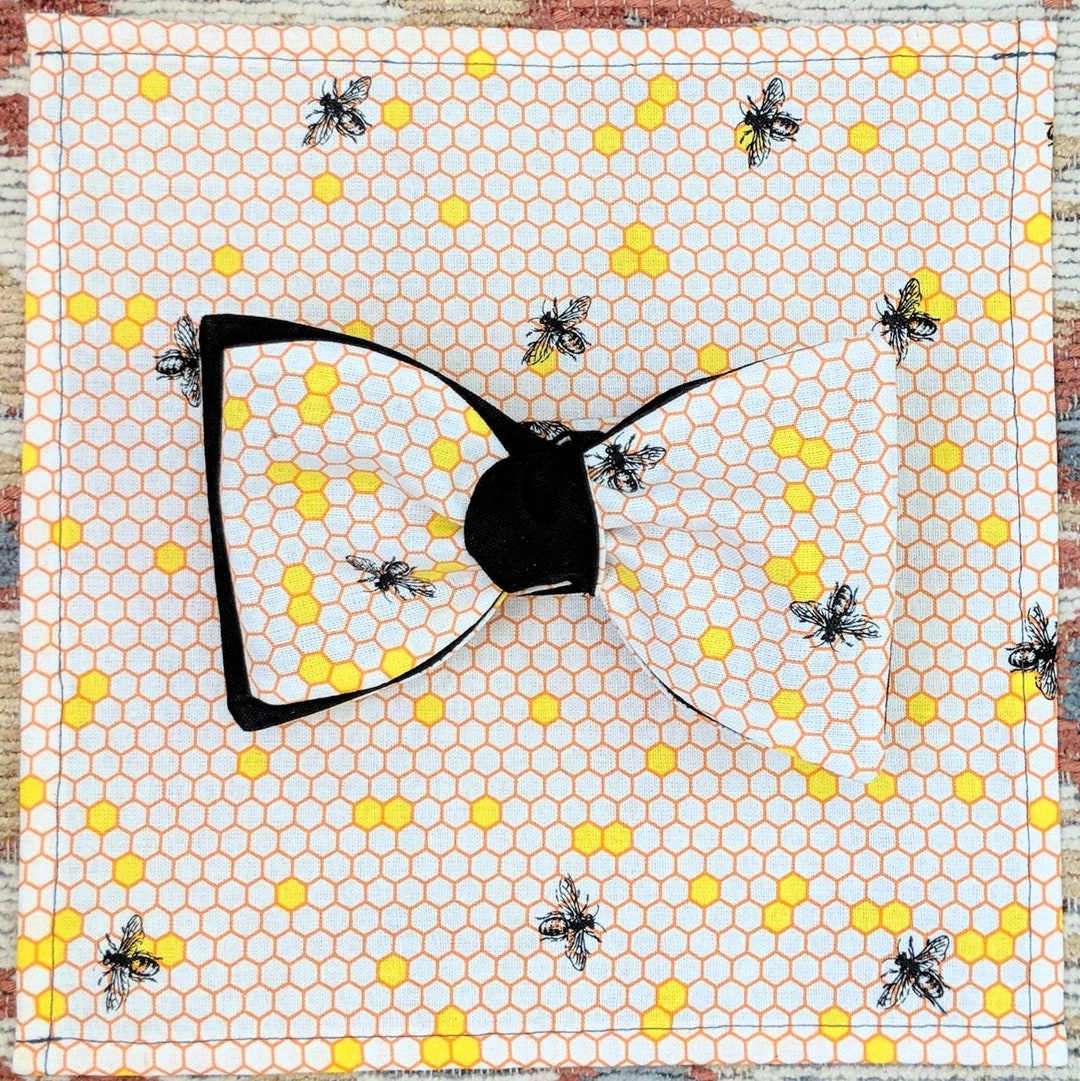 BEE Bowtie, Queen Bee Bow Tie, Honeycomb Bowtie, Bee and Honeycomb Bowtie, Selftie Bowtie and ...