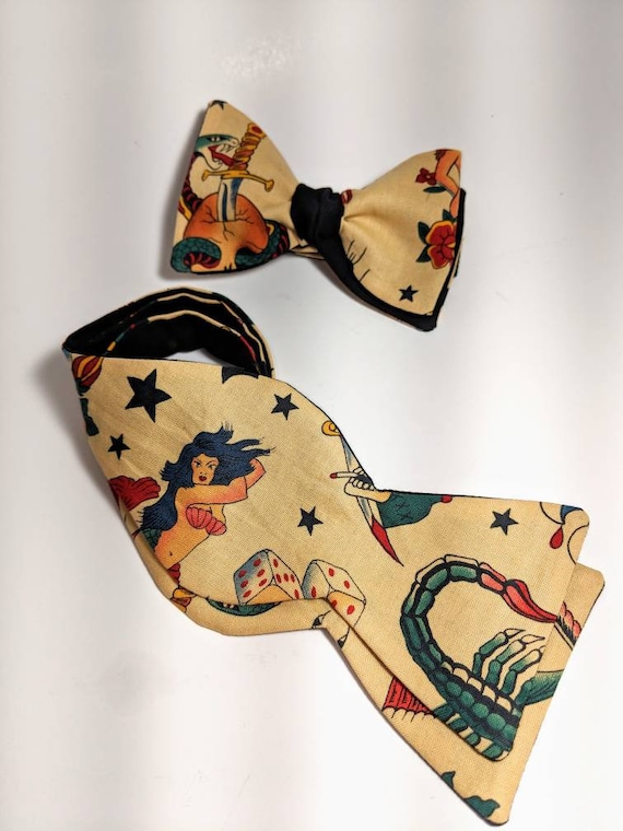 Sailor Jerry Bow Tie Retro Tattoo Art Rockabilly Diamond | Etsy