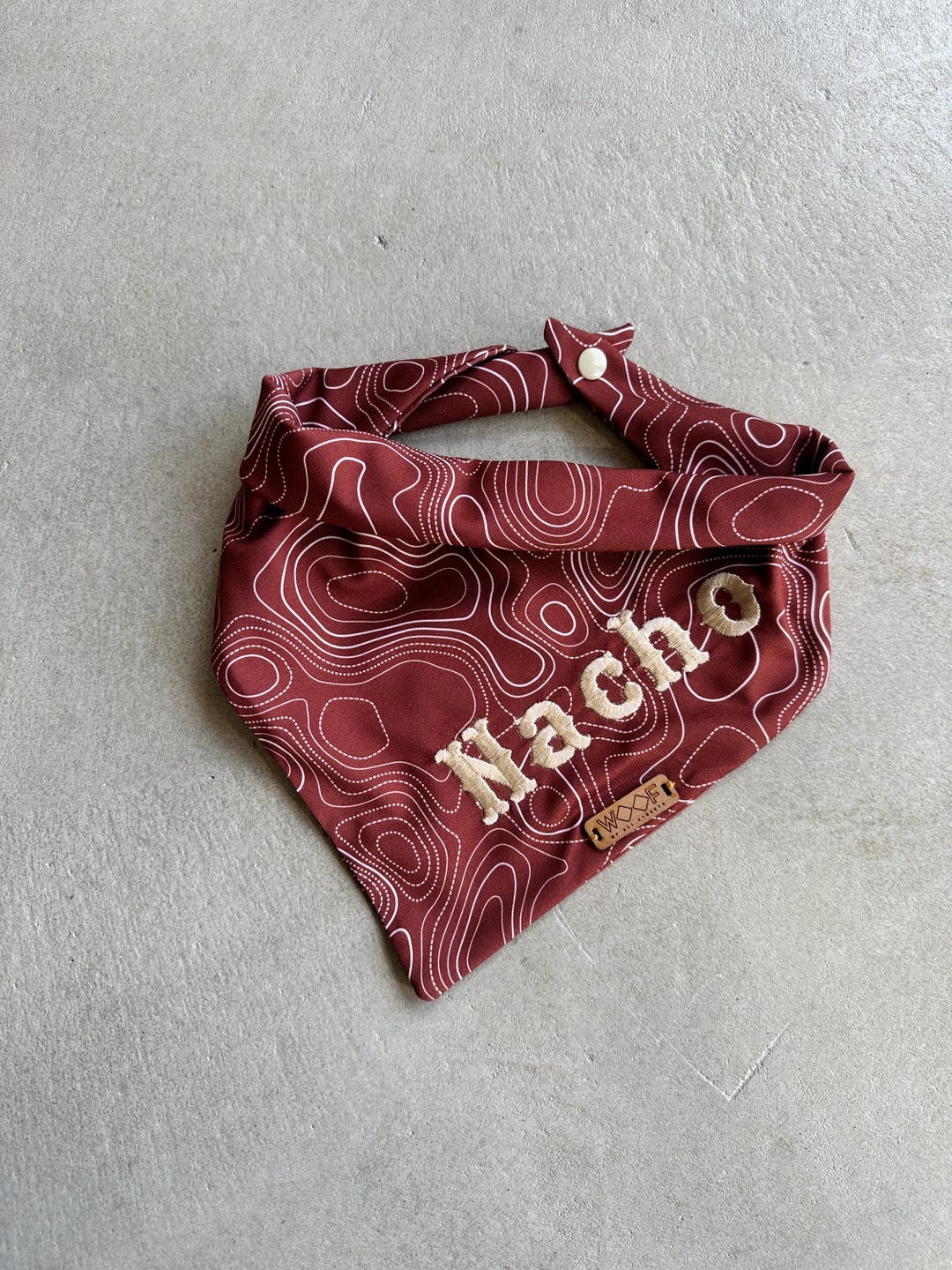 Embroidered Topo Dog Bandana: Personalized Pet Scarf With Snaps - Etsy