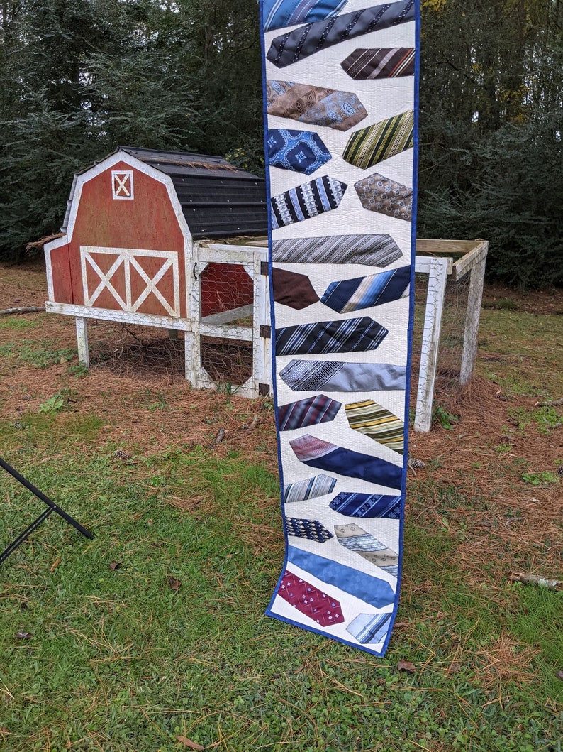 Necktie Memory Table Runner | Table Runner Quilt | Memorial Quilt Made ...