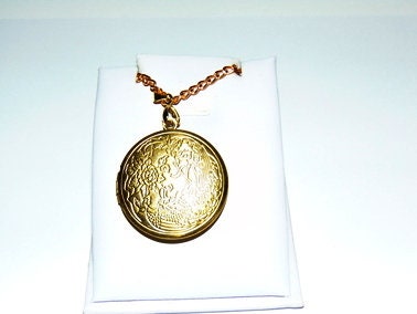 Round Gold Locket Pendant Necklace Locket Choker Gold Chain - Etsy