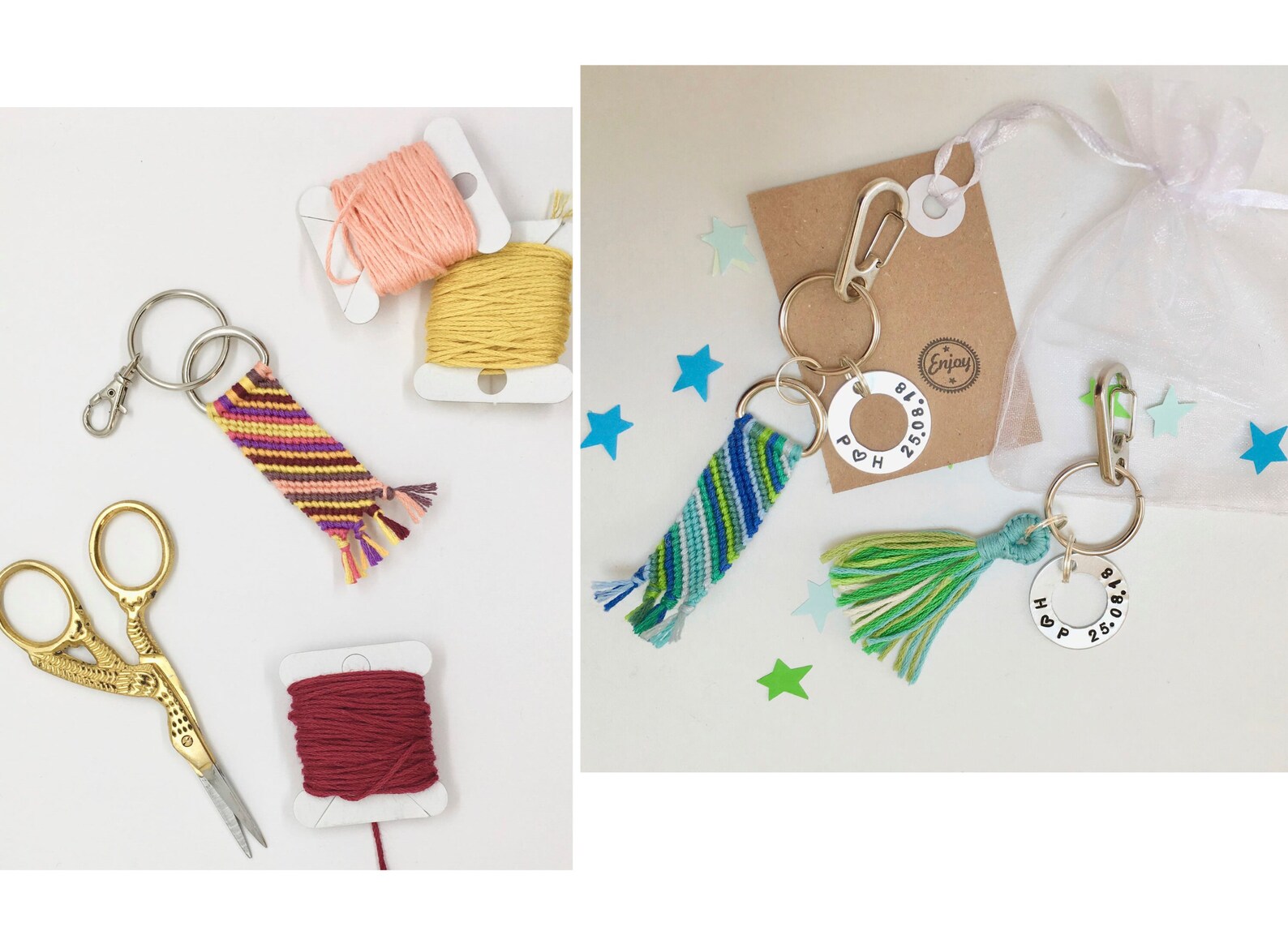 Personalised Word Keyring With Custom Woven Keychain in Your - Etsy