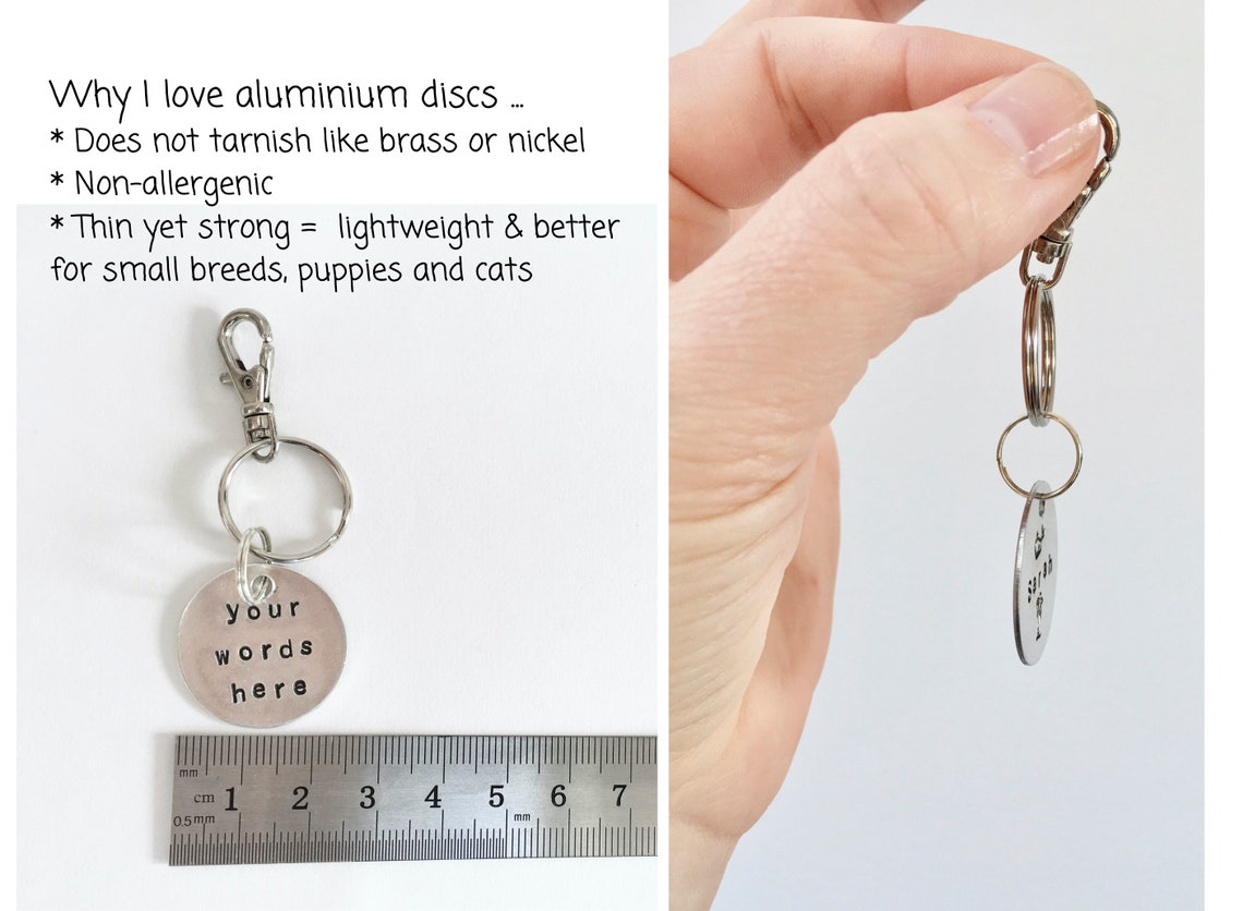 Custom Dog Tag Disc & Charm Personalized Hand Stamped | Etsy