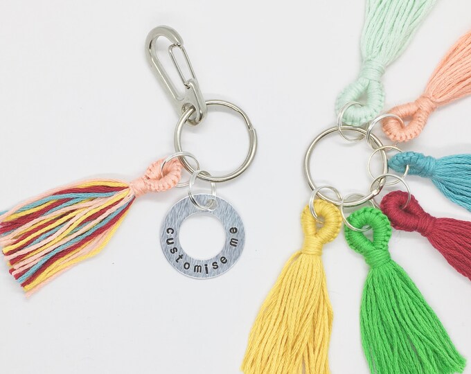 Custom Word Keyring Personalised Colourful Tassel and - Etsy