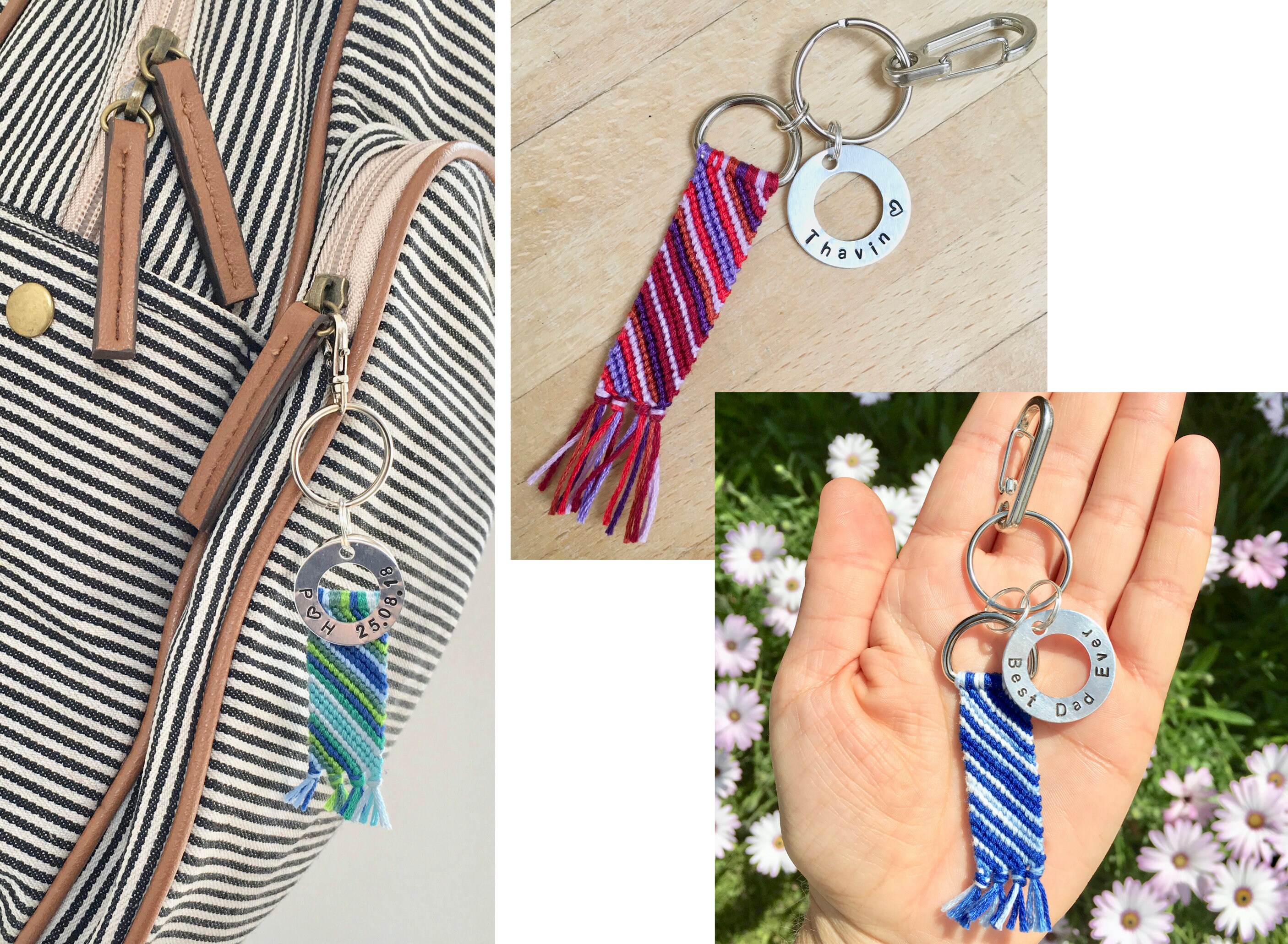 Personalised Word Keyring With Custom Woven Keychain in Your - Etsy UK