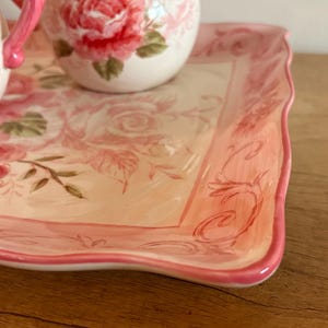 Victorian Toile Rose Sugar and Creamer Set – Cottagecore Tea Serving ...