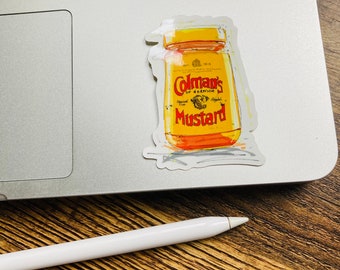 Mustard Sticker Weatherproof Vinyl Sticker Kawaii Food Sticker Yellow ...