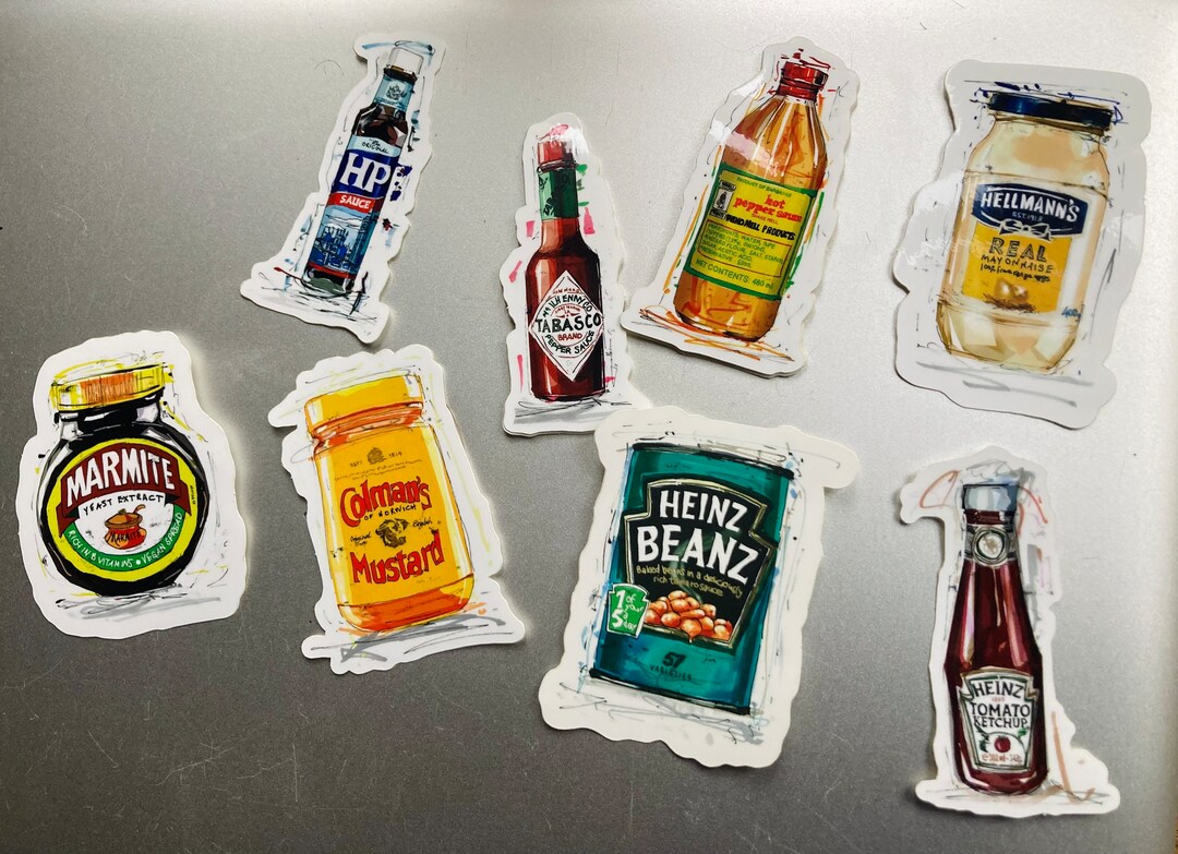 Sauce & Condiment Illustration Sticker - 6cm Vinyl Decal - Etsy