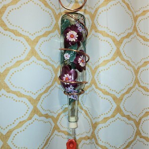 Beautiful Hand Painted Copper Wire Wrapped Wine Bottle Hummingbird ...