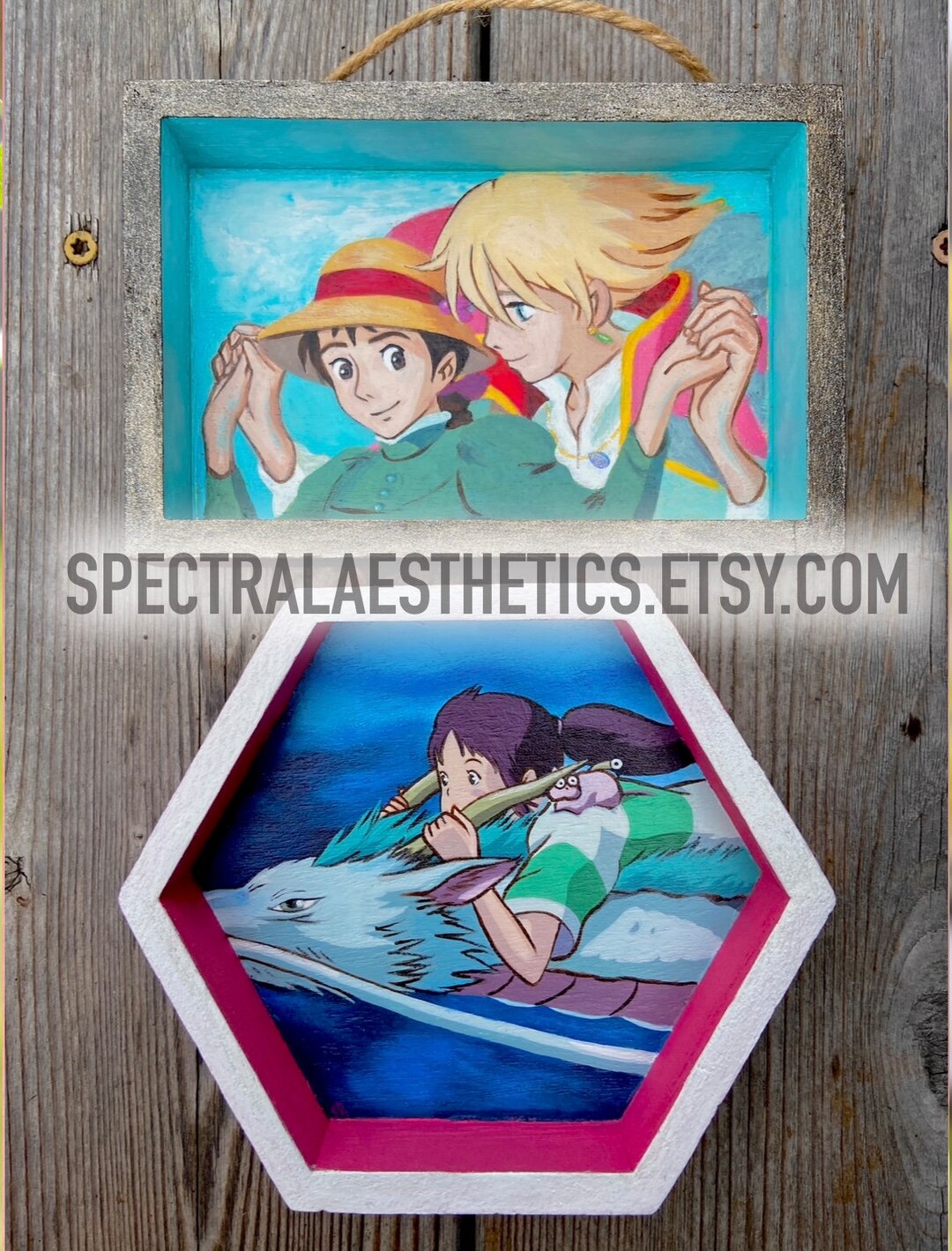Custom Studio Ghibli Hand-painted Shadow Box Art on Wood - Etsy