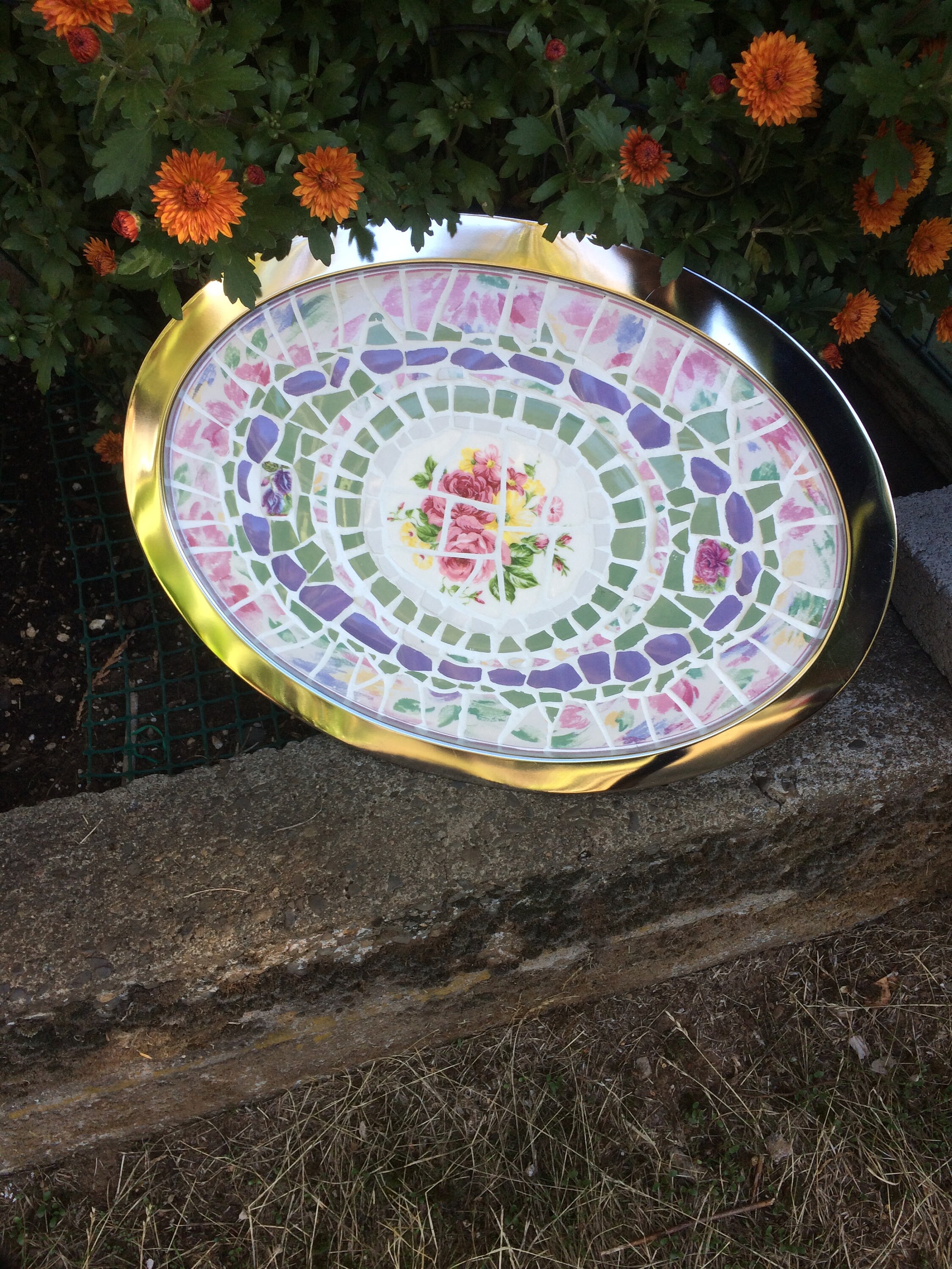 Rose Floral Oval Metal Tray - Etsy