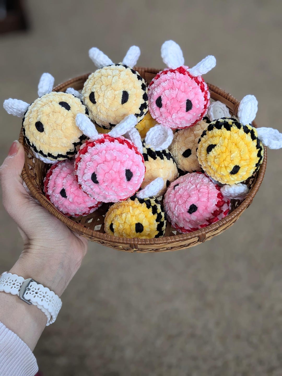Tiny Crochet Bee Plush: Mini Bumblebee, Baby Safe Toy Bug- Party Favor ...