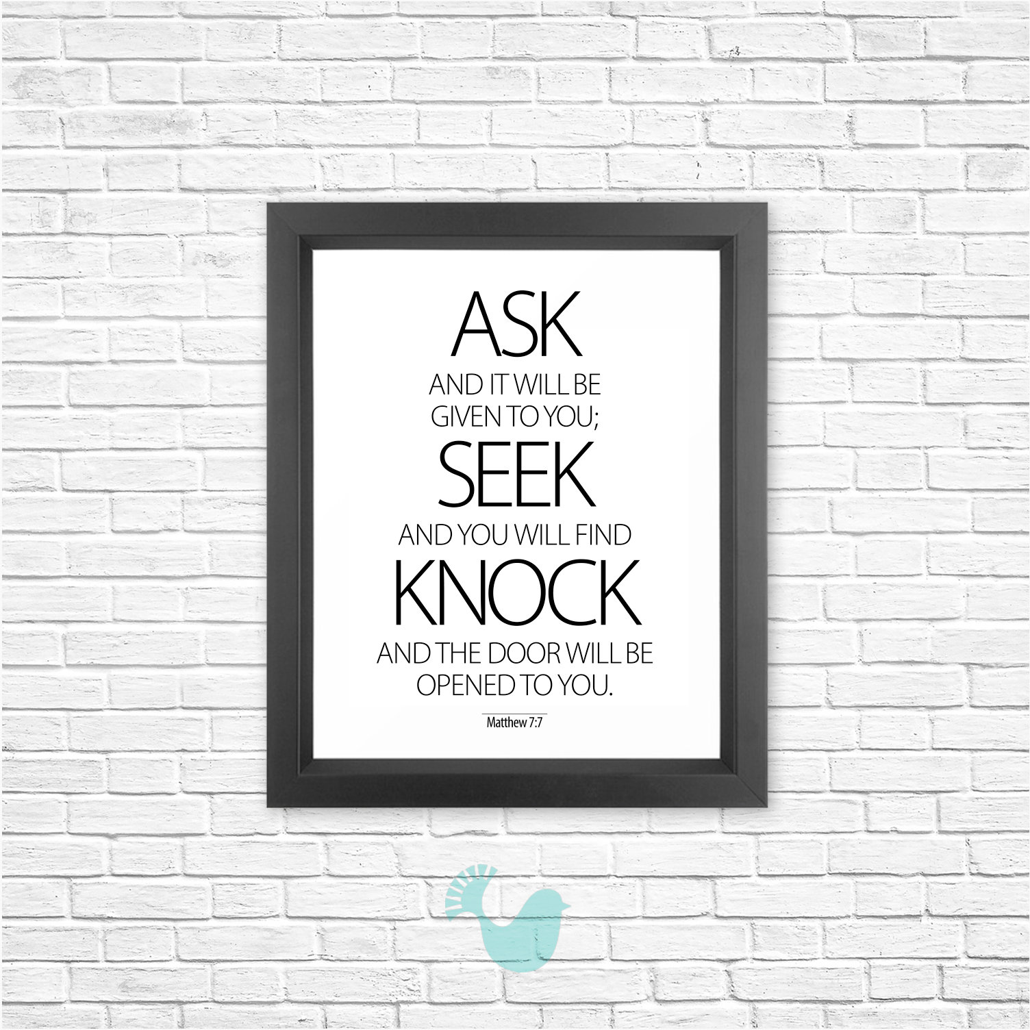 Matthew 7:7 ASK SEEK KNOCK Scripture Art Print Bible Verse - Etsy