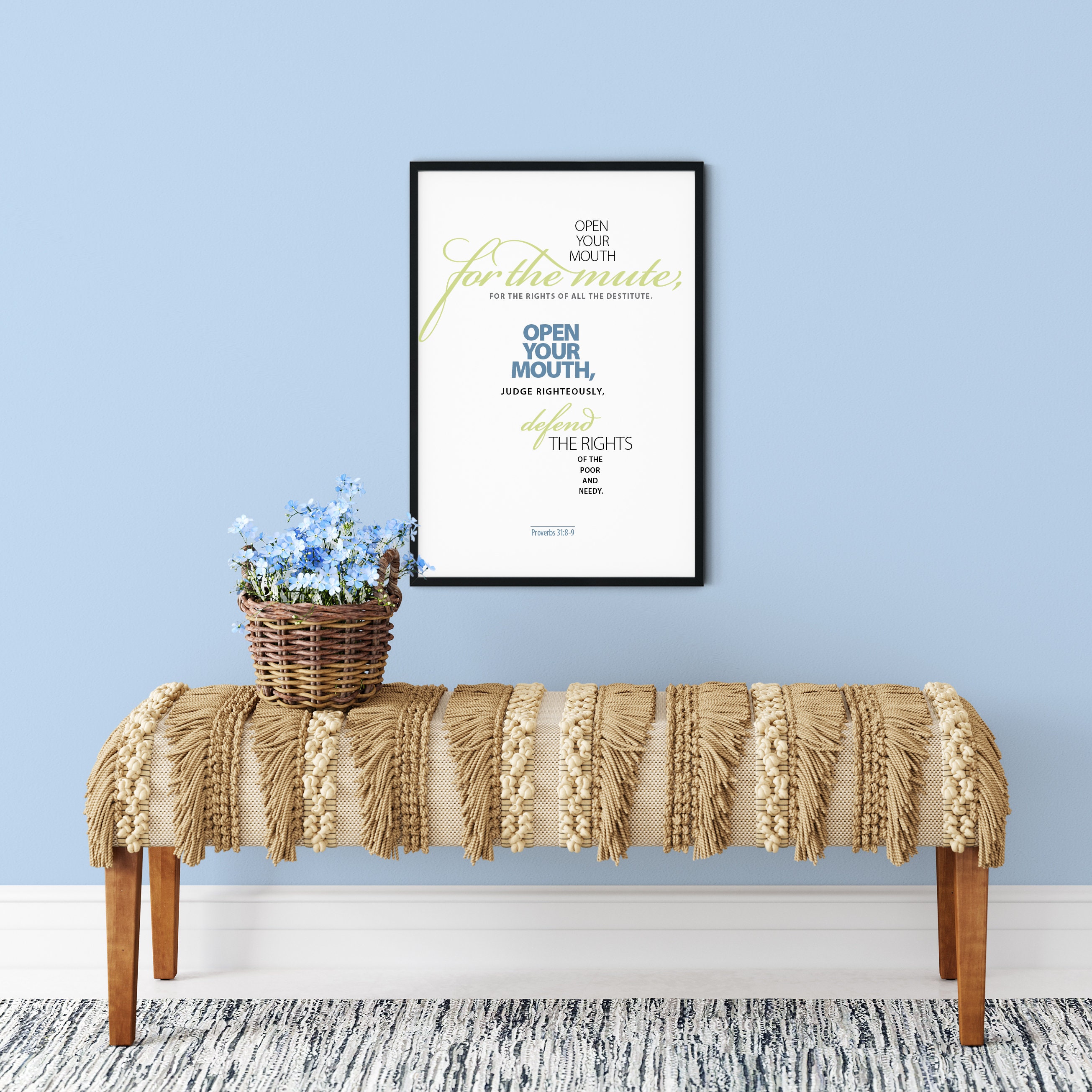 Proverbs 31:8-9 Open Your Mouth Scripture Art Print Bible Verse Art ...